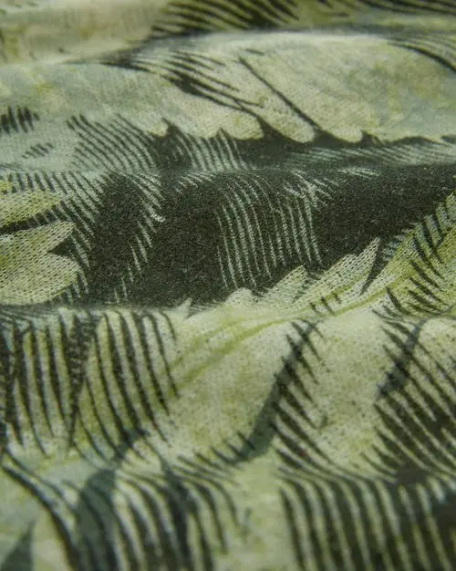 CELTIC & CO. Linen Cotton Blend Button Back Dress - Leaf Print