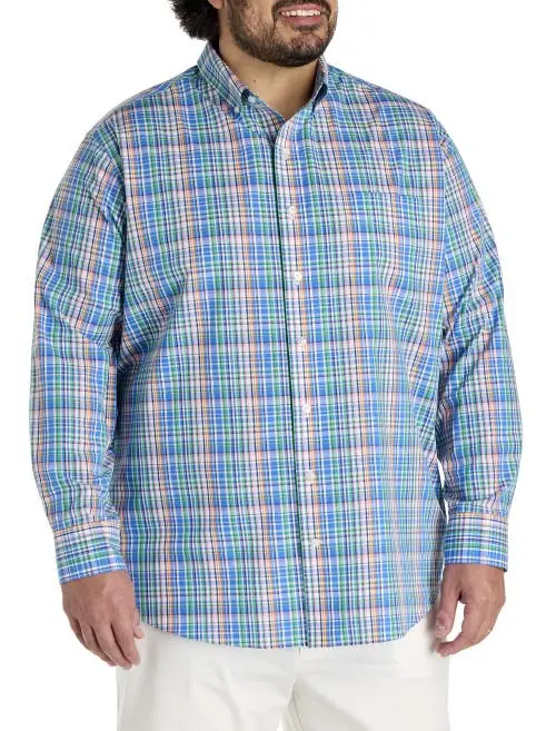 OAK HILL BY DXL Big & Tall Plaid Tech Sport Shirt - Multi