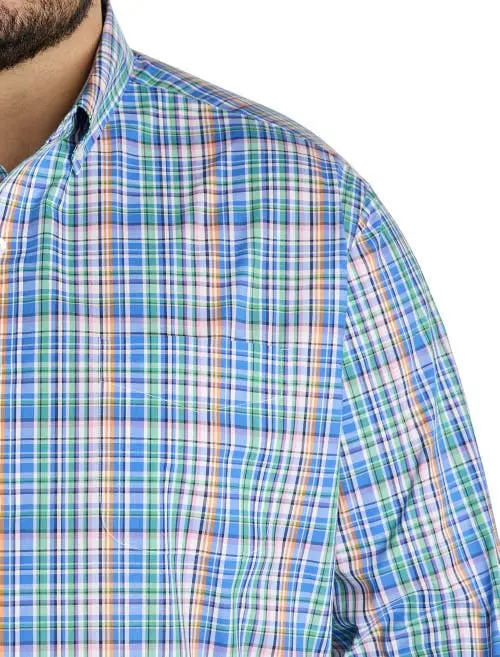 OAK HILL BY DXL Big & Tall Plaid Tech Sport Shirt - Multi