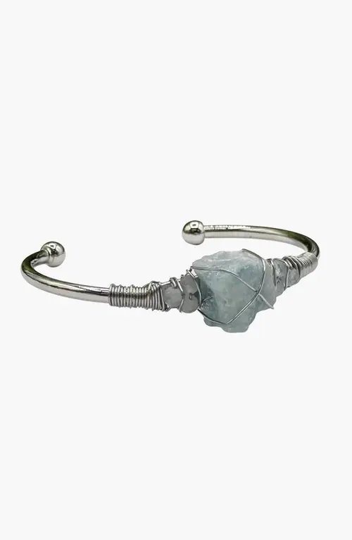 HUMANIST BEAUTY Gemstone Wire-wrapped Bracelet - Aquamarine/white Gold