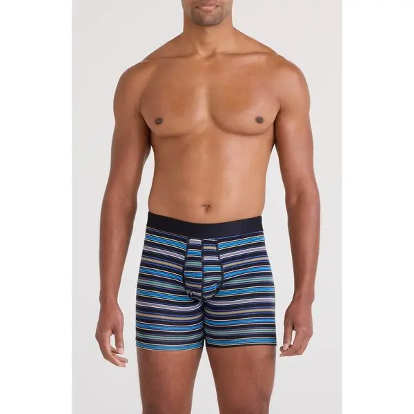 SAXX Assorted 2-pack Droptemp® Cooling Cotton Boxer Briefs - Vivid Stripe/dark Grey