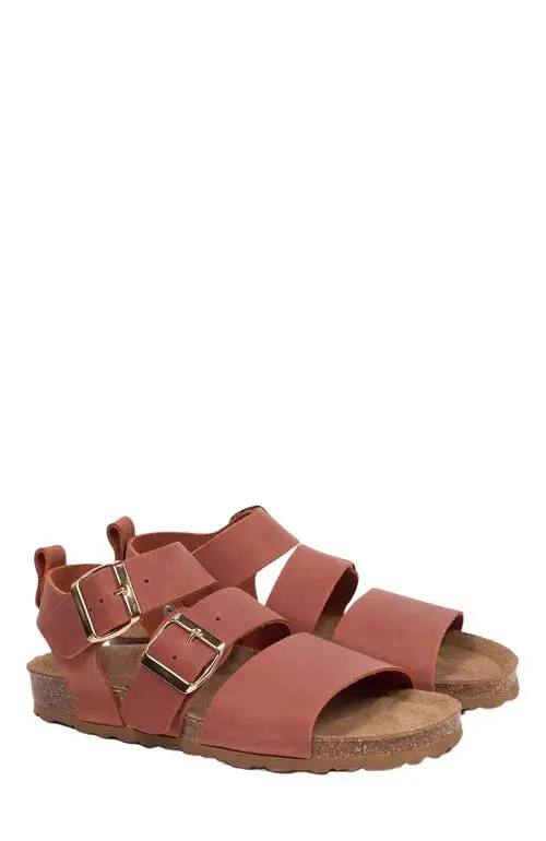 CELTIC & CO. Triple Strap Sandals - Cognac