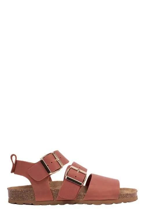 CELTIC & CO. Triple Strap Sandals - Cognac