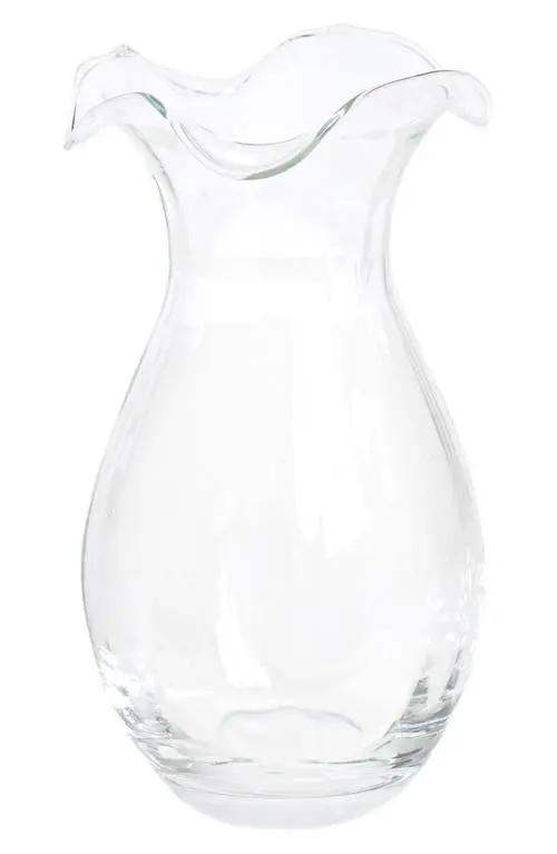 VIETRI Hibiscus Glass Vertical Fluted Small Vase - Clear