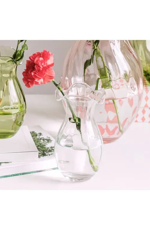 VIETRI Hibiscus Glass Vertical Fluted Small Vase