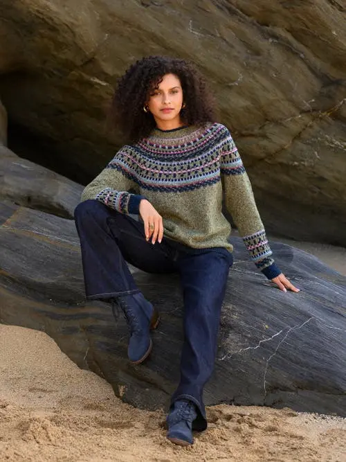 CELTIC & CO. Donegal Fair Isle Yoke Sweater