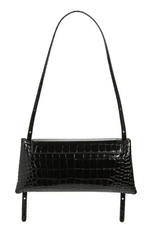 REE PROJECTS Elieze Croc-embossed Clutch - Black