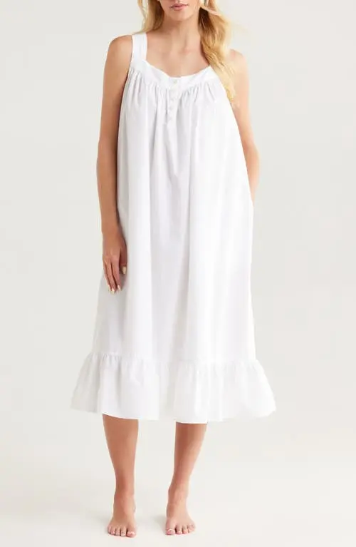Nordstrom Cotton Shirting Nightgown - White