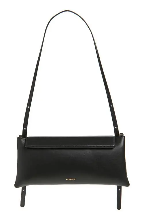 REE PROJECTS Elieze Leather Clutch - Black