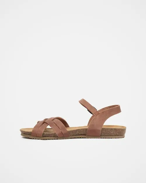 CELTIC & CO. Multistrap Flat Sandal - Rust Leather