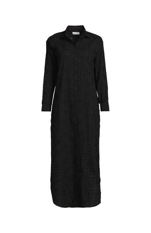 LANDS' END Eyelet Maxi Cover-up Dress - Black