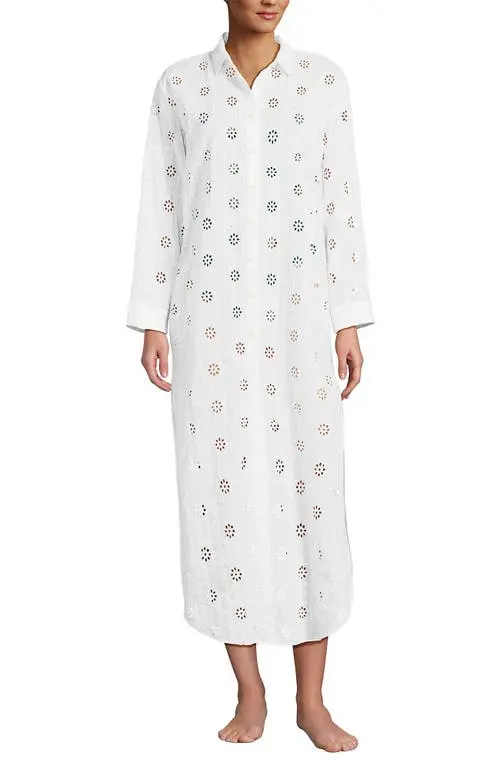 LANDS' END Eyelet Maxi Cover-up Dress - White