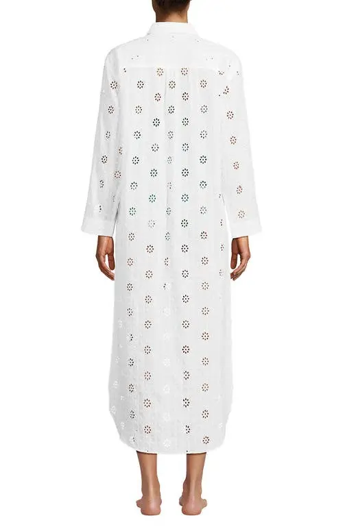 LANDS' END Eyelet Maxi Cover-up Dress - White