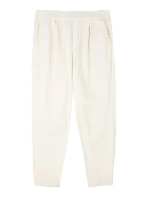 CELTIC & CO. Twill Tapered Pull-on Pants - Oatmeal