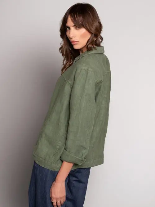 CELTIC & CO. Linen Western Jacket - Khaki