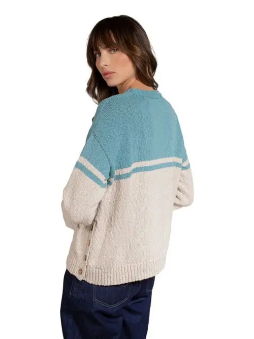 CELTIC & CO. Slub Yarn Colorblock Sweater
