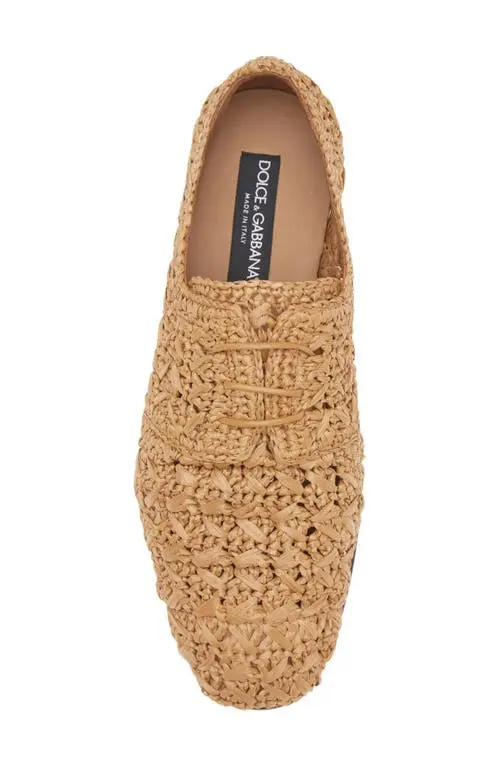 Dolce & Gabbana Raffia Lace-up Loafer