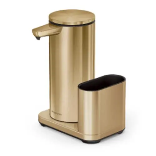 SIMPLEHUMAN 14 Oz. Liquid Sensor Pump With Caddy - Brass