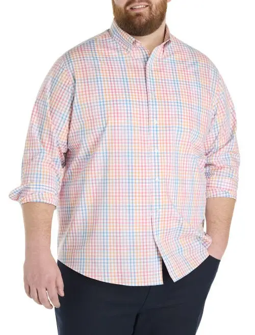 OAK HILL BY DXL Big & Tall Plaid Tech Sport Shirt
