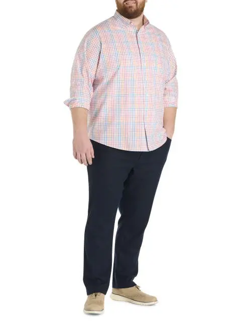 OAK HILL BY DXL Big & Tall Plaid Tech Sport Shirt