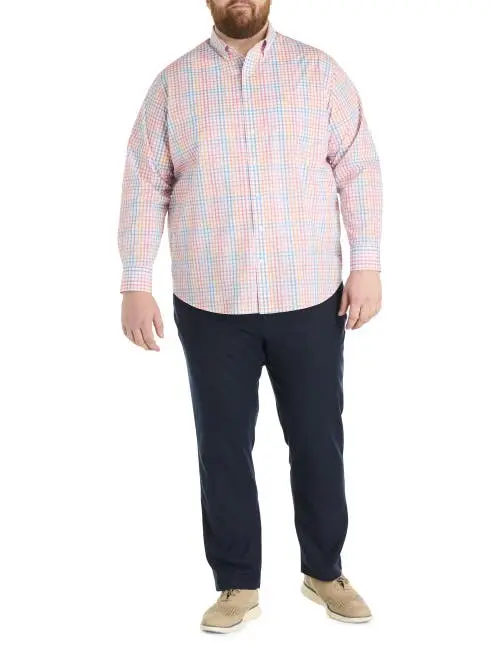 OAK HILL BY DXL Big & Tall Plaid Tech Sport Shirt