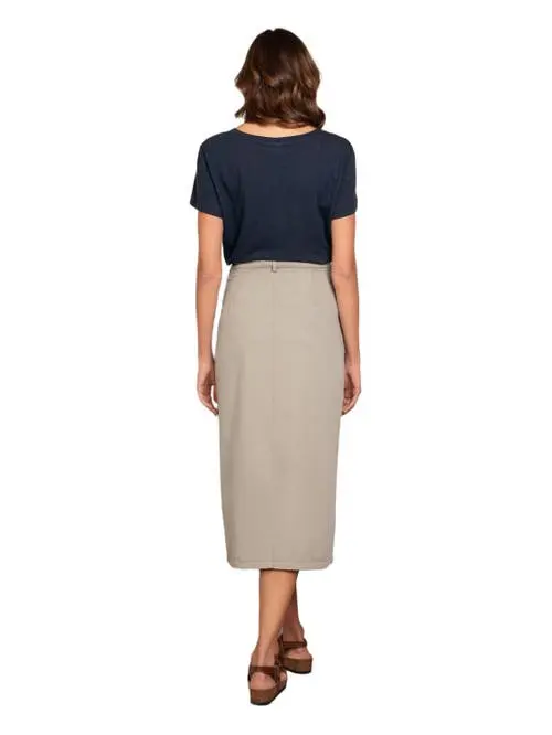CELTIC & CO. Twill Midi Skirt - Stone