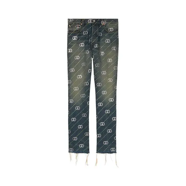 Gucci Crystal Interlocking G Denim Pant