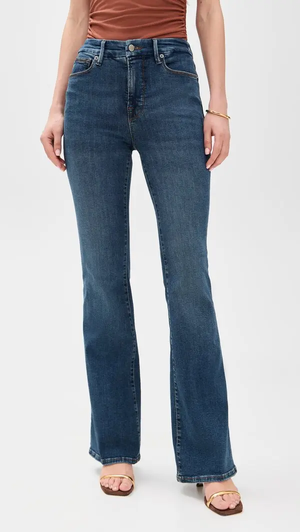 Good American Good Legs Flare Jeans - Blue004