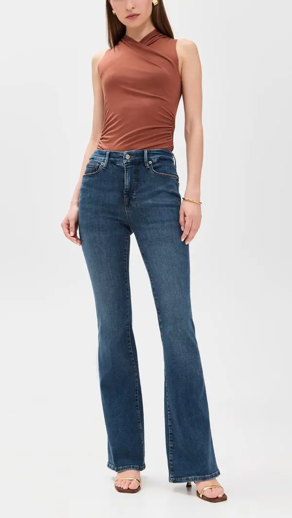Good American Good Legs Flare Jeans - Blue004