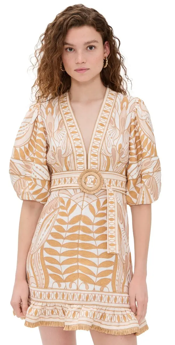 Farm Rio Lace Nature Mini Dress In Lace Nature Off-White - 60% Off |  Editorialist