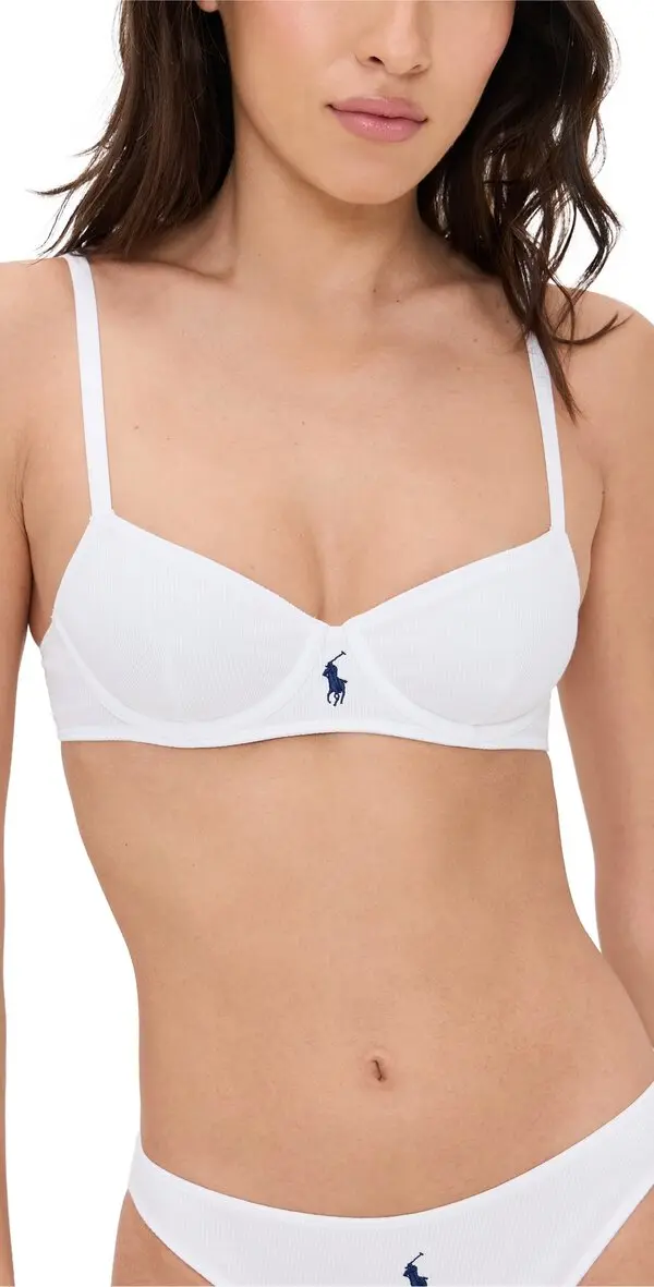 Polo Ralph Lauren Unlined Demi Bra - White Cloud