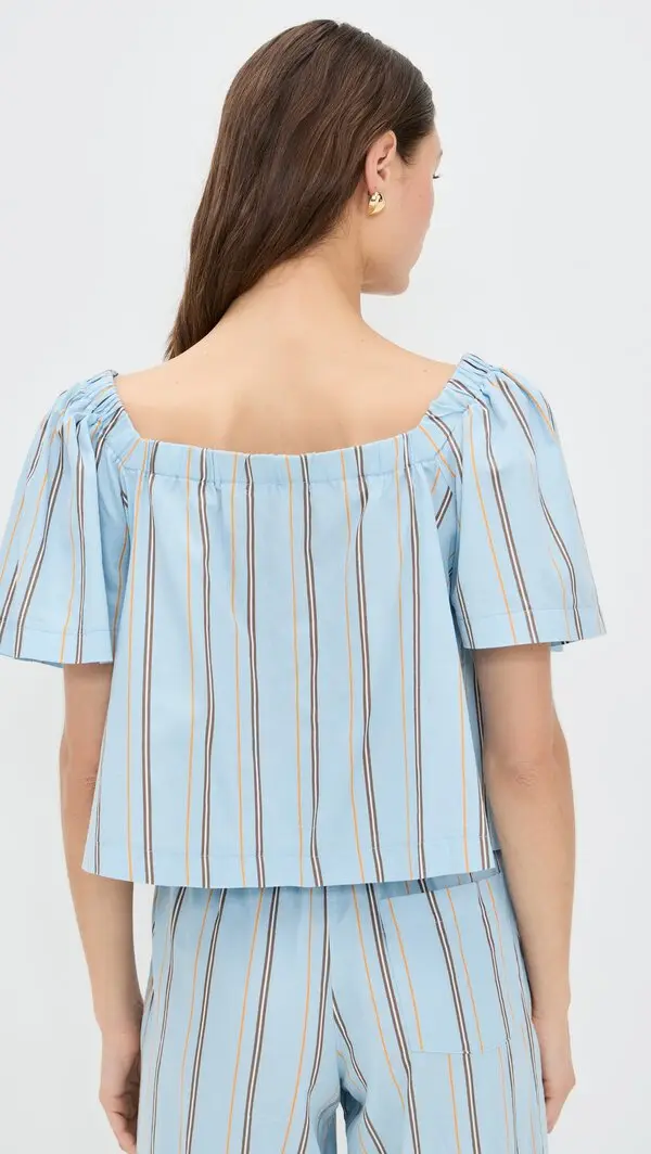 Stateside Column Stripe Poplin Swing Top