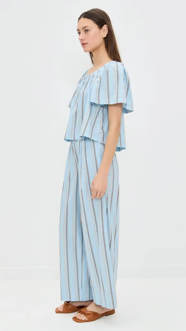 Stateside Column Stripe Poplin Swing Top