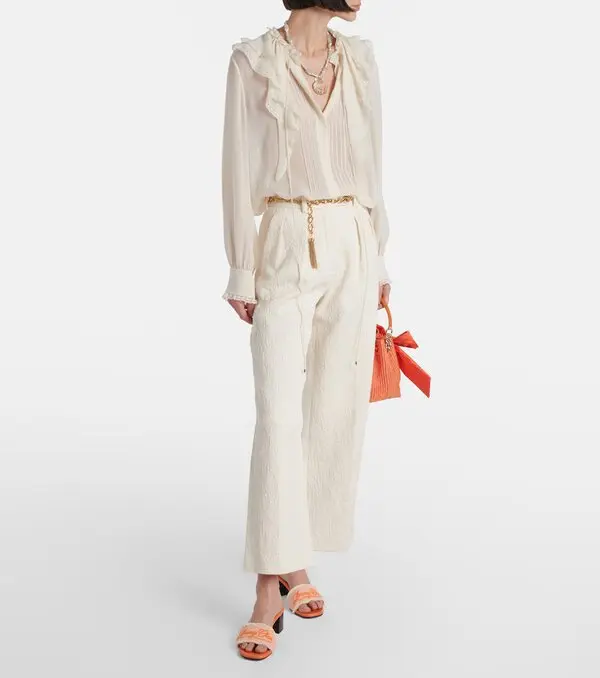 JIMMY CHOO Joa 45 Embroidered Mules - Orange