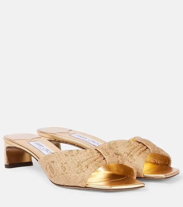 JIMMY CHOO Annika 35 Mules - Gold