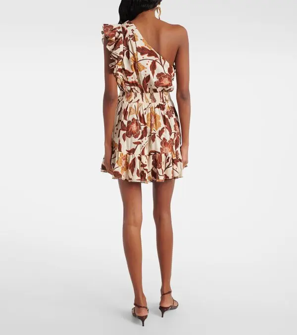 Poupette St Barth Corinne Floral Ruffled Cotton Minidress