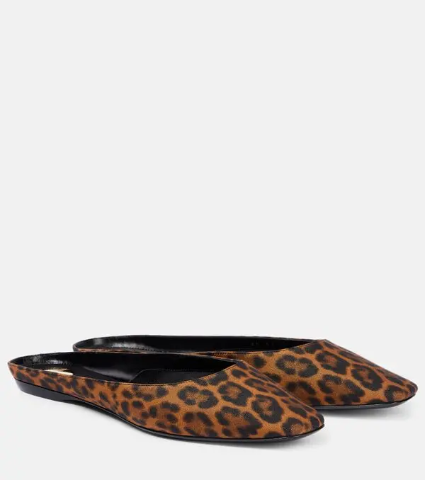 Saint Laurent Lido Leopard-print Mules