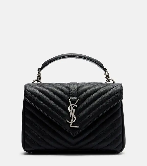 Saint Laurent Collège Medium Leather Shoulder Bag - Black