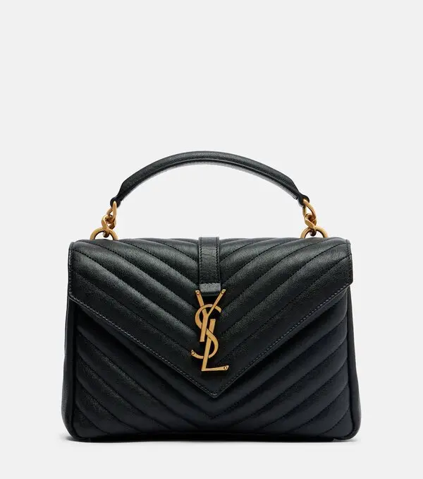 Saint Laurent Collège Medium Leather Shoulder Bag - Black