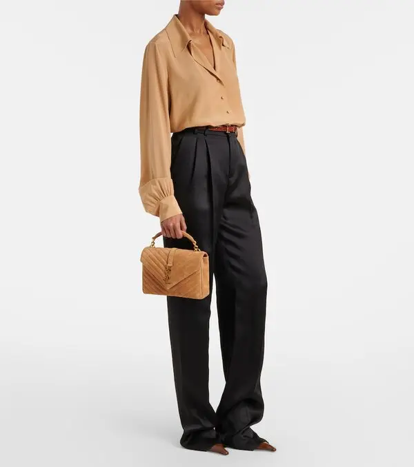 Saint Laurent Collège Medium Leather Shoulder Bag - Brown