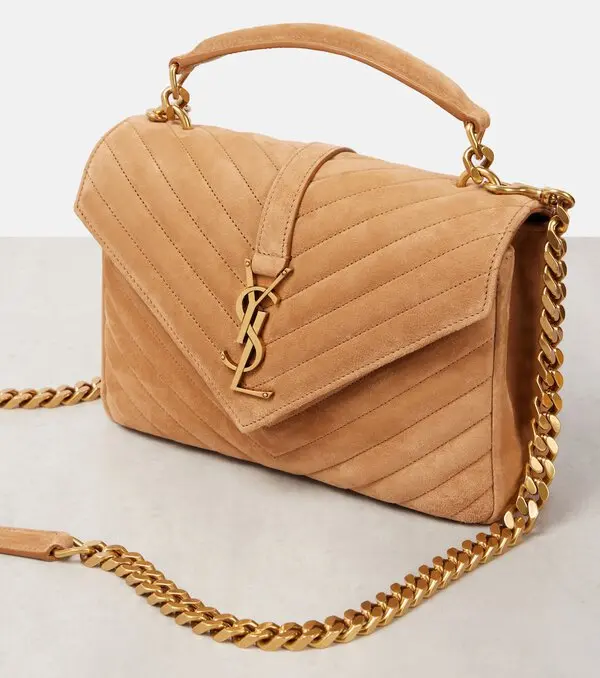 Saint Laurent Collège Medium Leather Shoulder Bag - Brown
