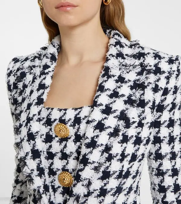 Balmain Houndstooth Tweed Blazer