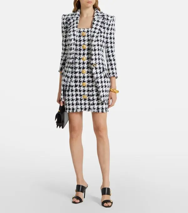Balmain Houndstooth Tweed Blazer