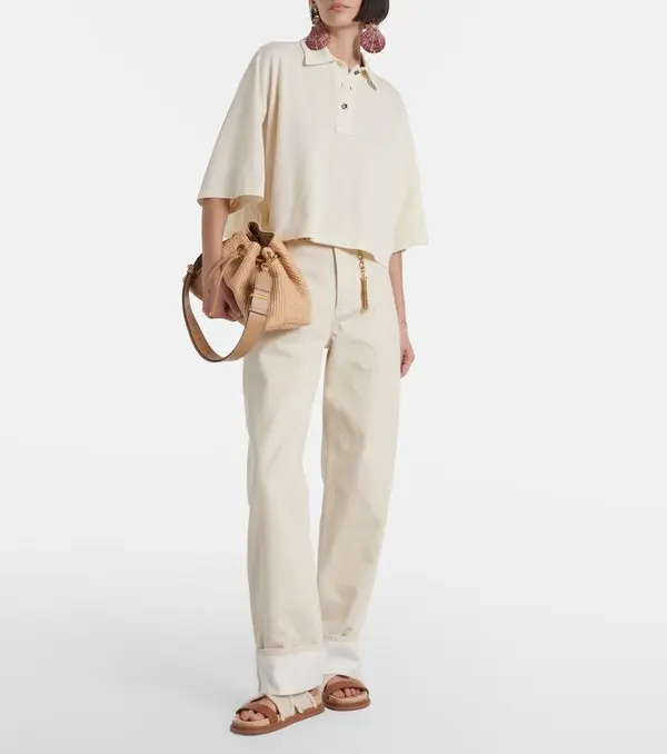 JIMMY CHOO Joa Embroidered Canvas And Leather Sandals - Neutrals