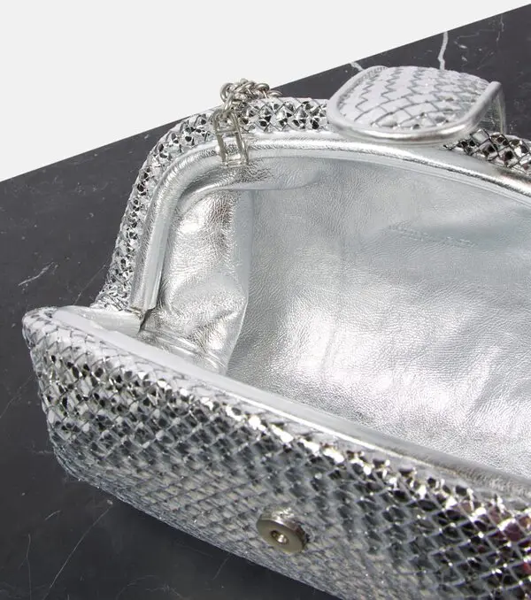 Bottega Veneta Lauren 1980 Medium Clutch - Silver