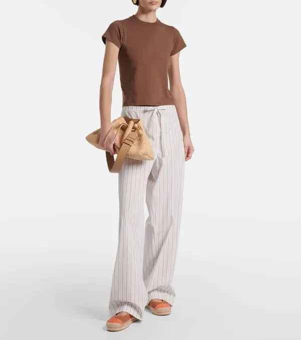 JIMMY CHOO Aciel Leather-trimmed Canvas Espadrilles - Orange