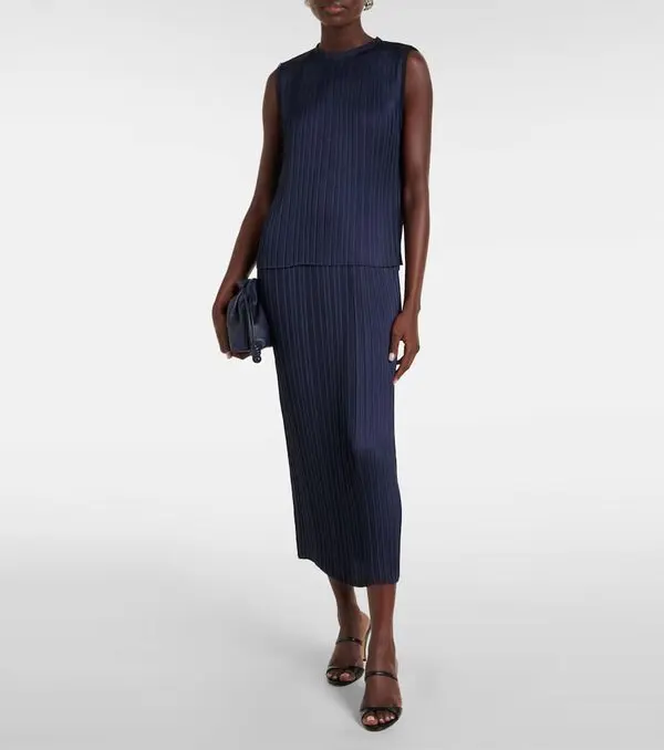 Vince Pleated Midi Skirt