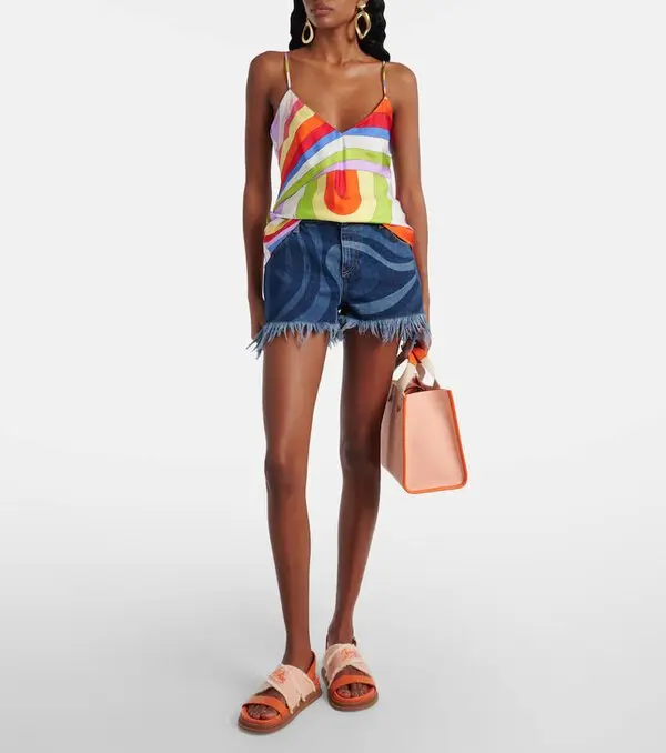 JIMMY CHOO Joa Canvas And Leather Sandals - Orange