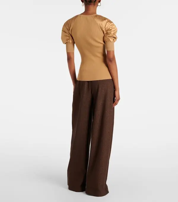 Max Mara Ribbed-knit Crepe Top