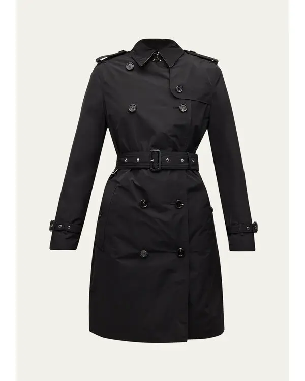 Burberry Kensington Double-breasted Trench Coat - Black